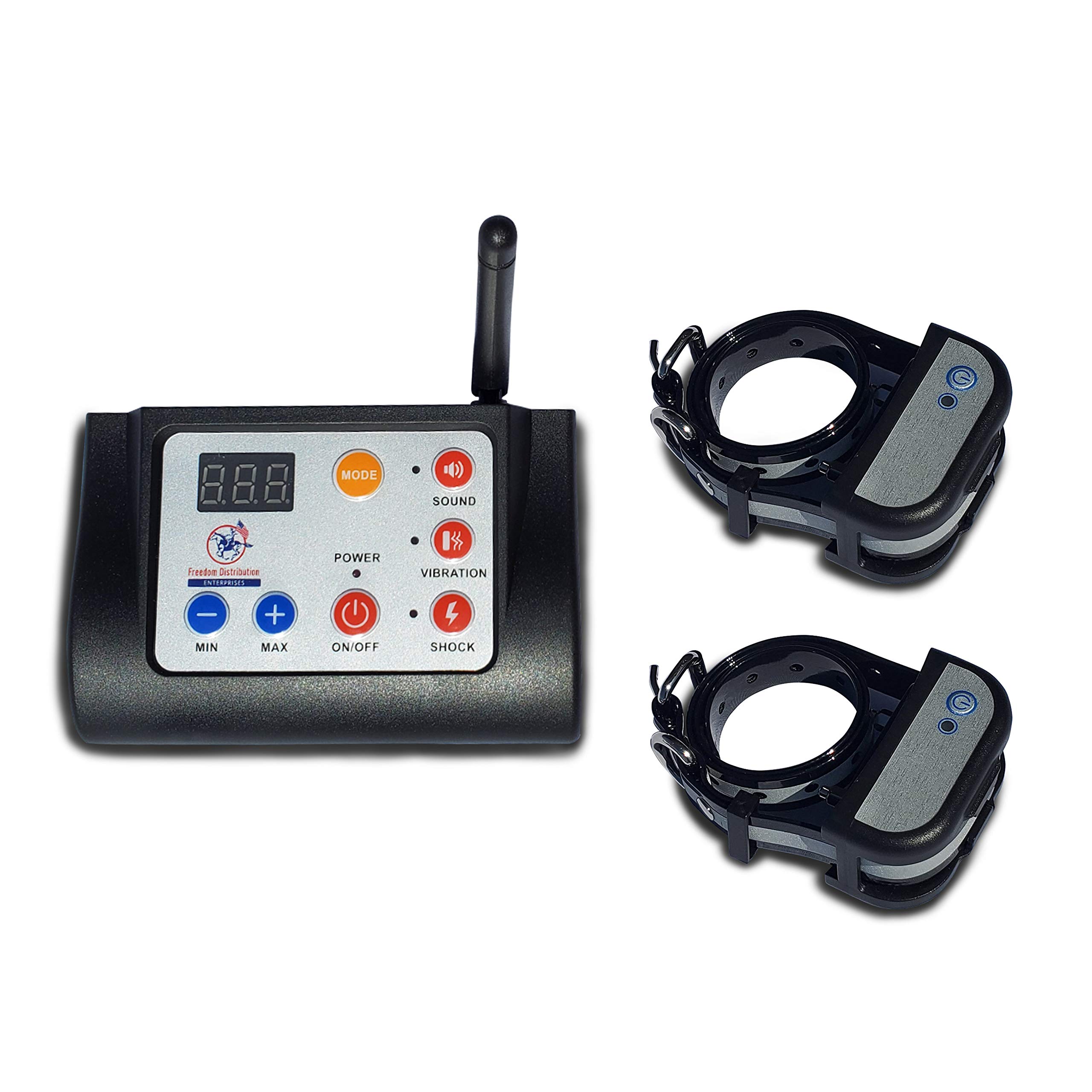 Freedom Distribution Enterprises Upgraded Wireless 2-in-1 Dog Fence and Training System for Two Dogs, Dog Training, Wireless Pet Containment System, Two Collar Wireless Dog Fence