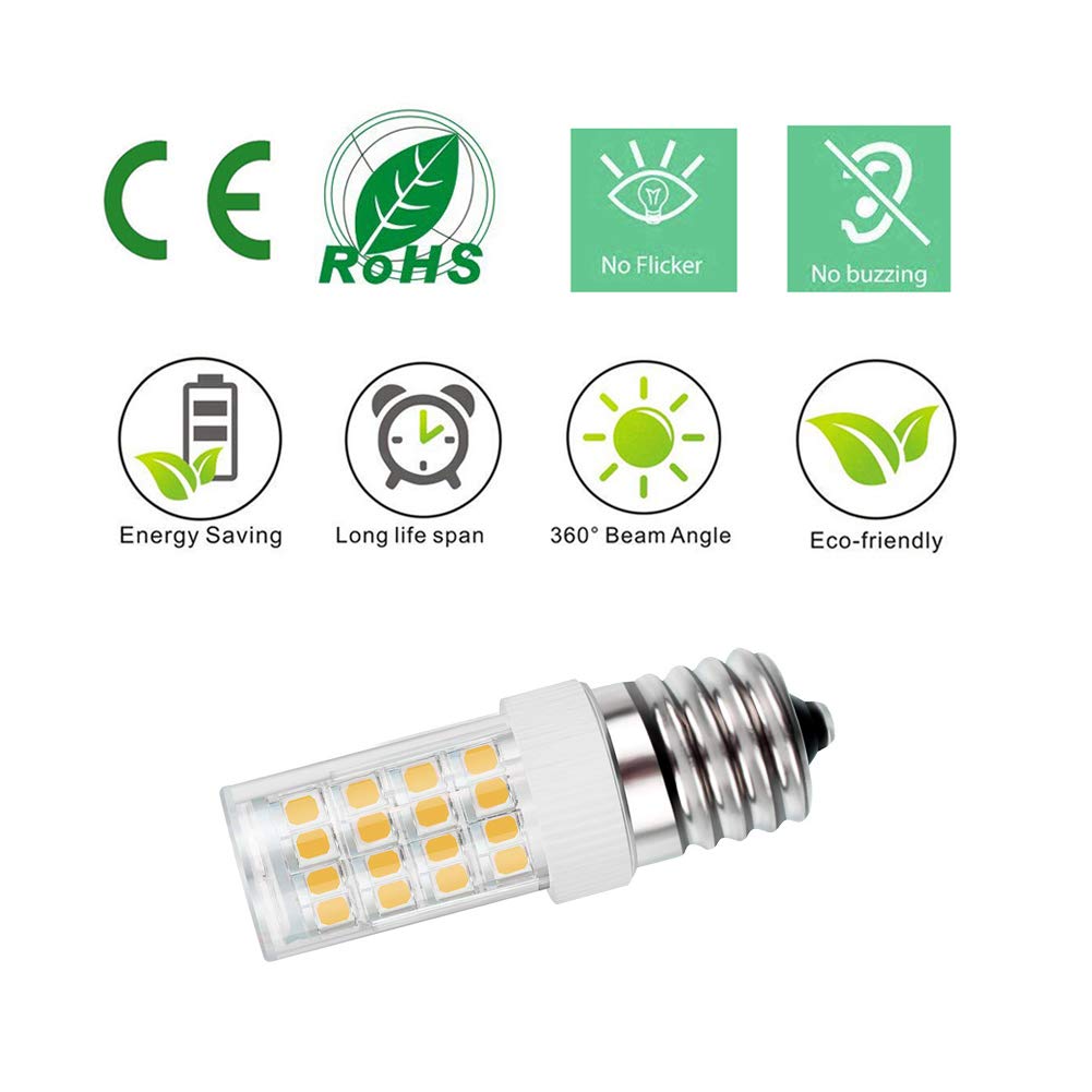 Gaormii LED Microwave Appliance Light Bulb for Refrigerator Range Hood Over Stove Equivalent 40W Incandescent Bulb E17 Intermediate Screw Base 120V 5W 450LM Warm White 3000K Pack of 3