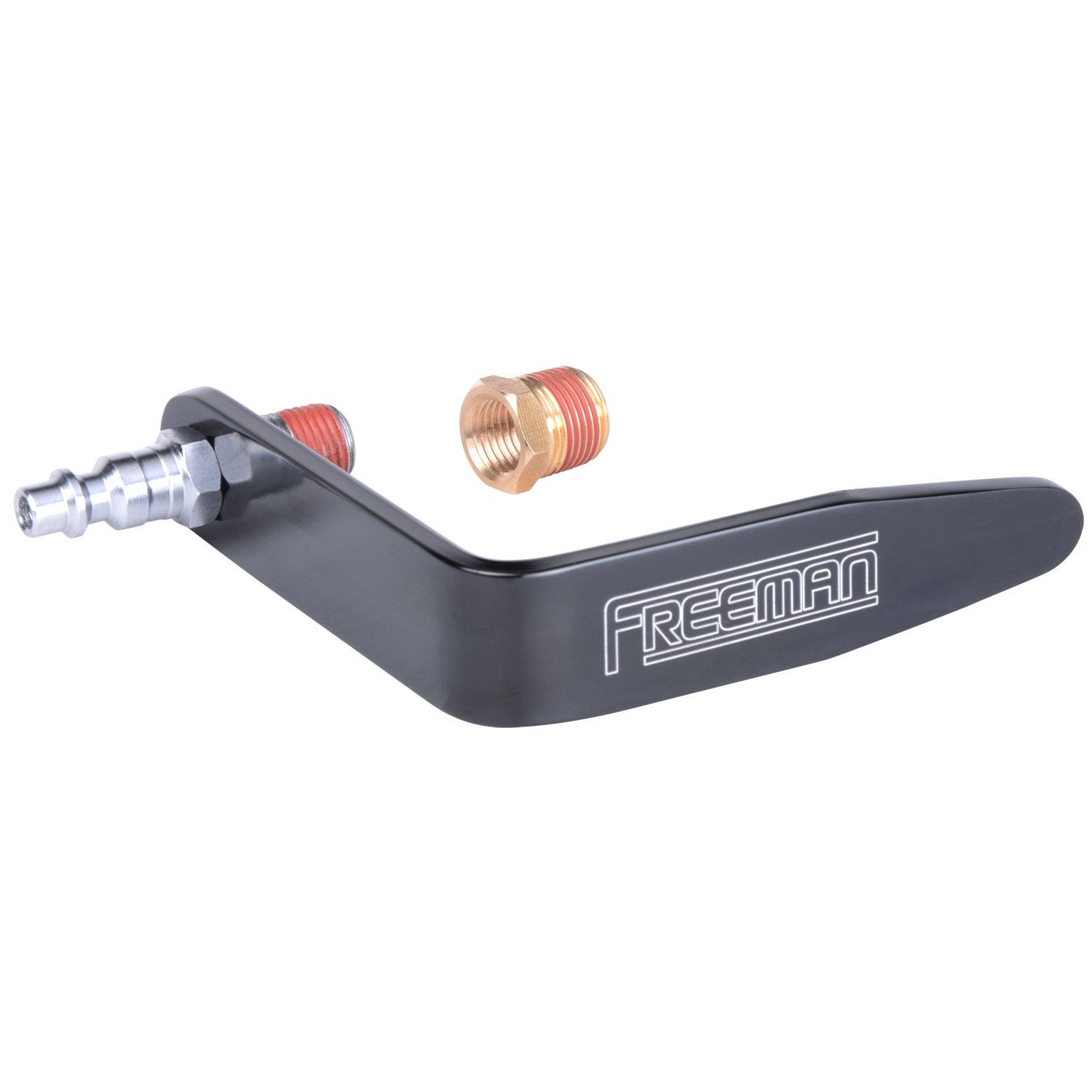 Freeman PLTHSFB 1-3/4" Aluminum Pneumatic Tool Rafter Hook with 1/4" Straight Industrial Fitting and Brass Bushing, Black