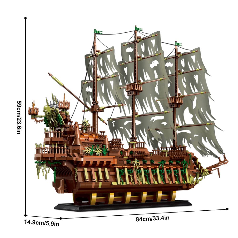 Mould King Pirate Ship Building Blocks Set, Ship Model Building Blocks Toys 13138, Simulation Ship Model Building Bricks Toy, 3653 Pieces for Model Fans and Kids 14+ Years