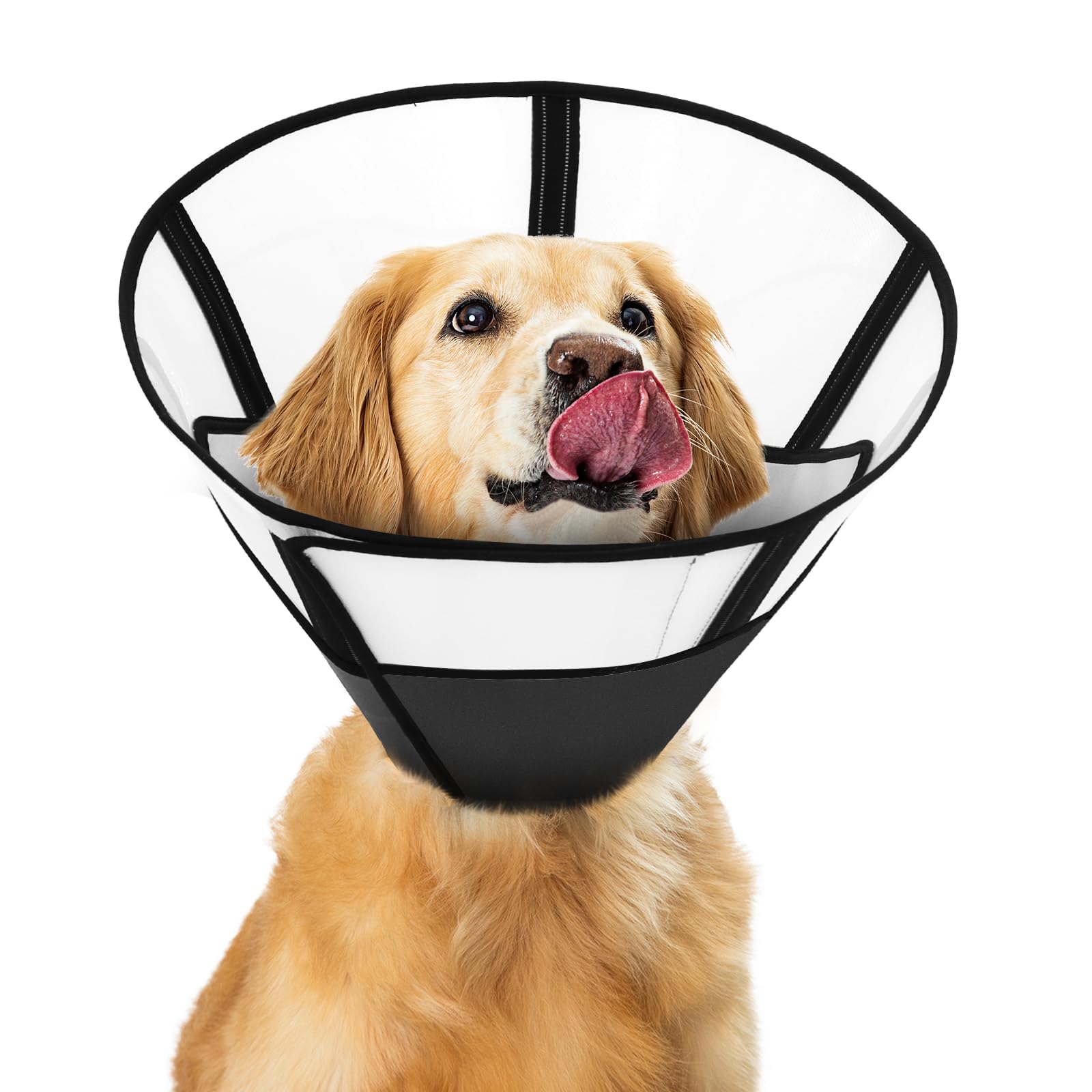 Supet Dog Cones for Large Dogs, Soft Dog Cone Collar for Medium Dogs, Comfortable Dog Cone Alternative to Stop Licking, Adjustable Large Dog Cone for Dog After Surgey