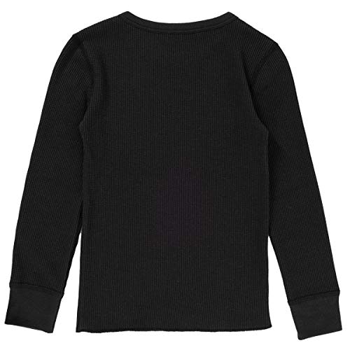 Fruit of the Loom boys Premium 2-pack Thermal Waffle Crew Base Layer Top, Black/Heather Greystone, 10 12 US