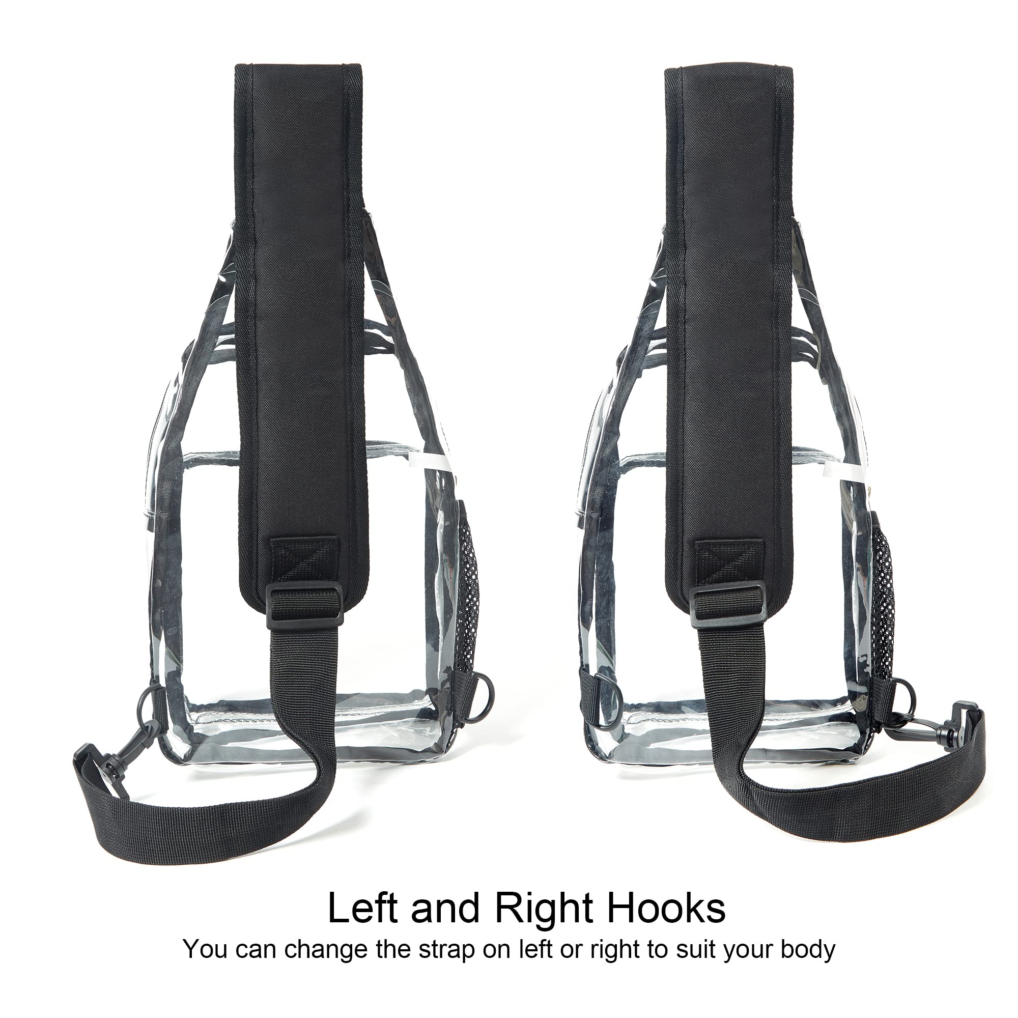 gdbis Clear Sling Bag Stadium Approved, Multipurpose Clear Shoulder Backpack, Casual Chest Daypack for Hiking, Stadium or Concerts