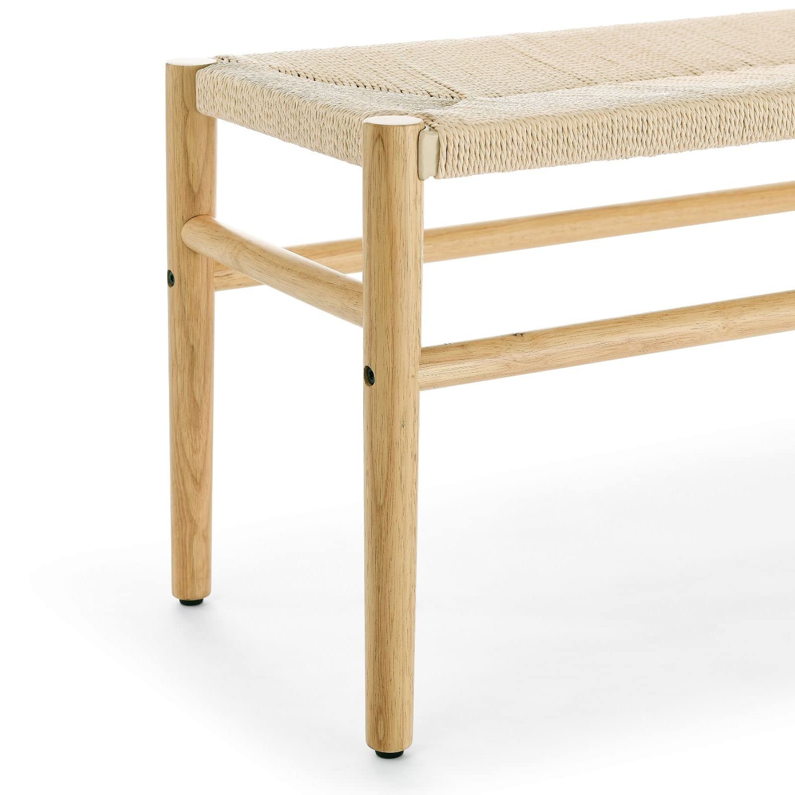 FRITHJILL Bench, 39.5-inch Bedroom Bench Bedroom End of Bed with Paper Cord Design, Farmhouse Bench for Dining Room