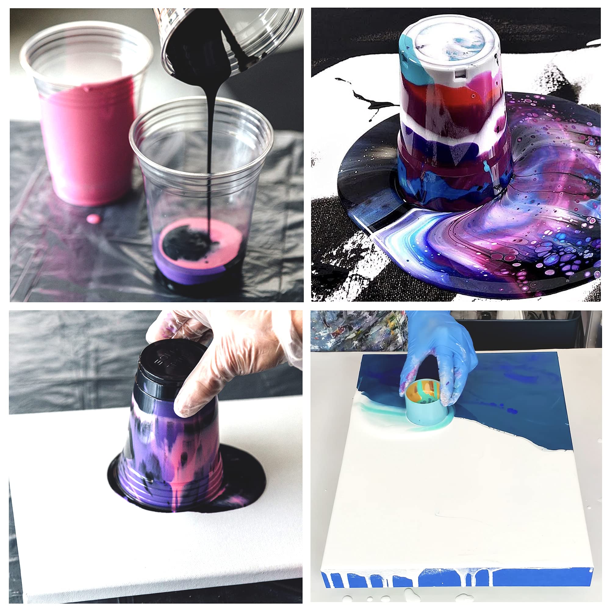 Floetrol Pouring Medium for Acrylic Paint - Flood Floetrol Additive and Pixiss Acrylic Pouring Oil - Perfect Flow 100% Pure High Grade Silicone (100ml/3.3-Ounce)