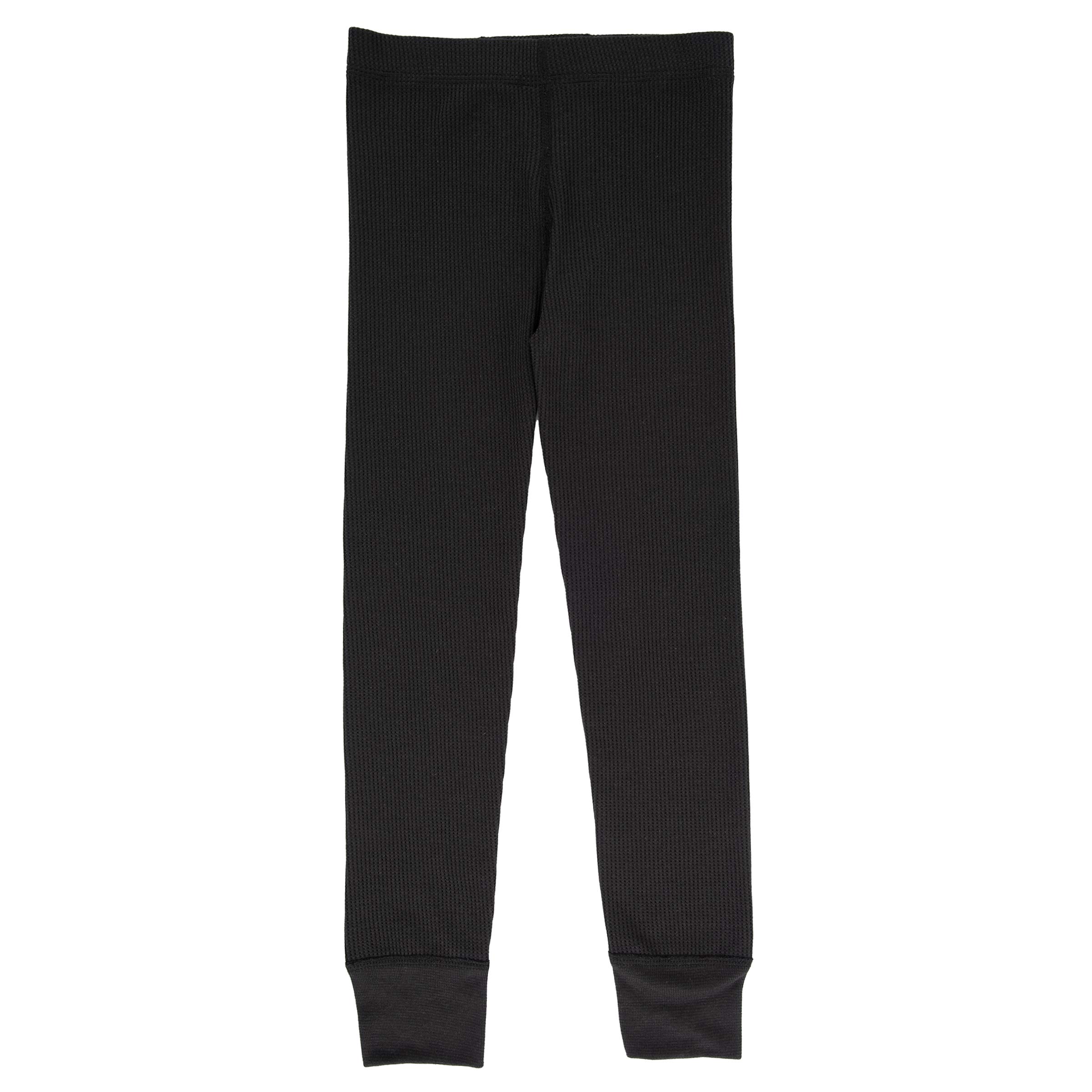 Fruit of the Loom boys Premium 2-pack Thermal Waffle Base Layer Bottom, Black/Heather Greystone, 10 12 US