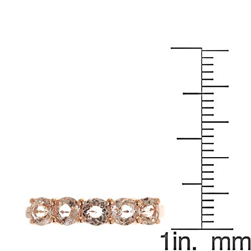 Gin & Grace 10K Rose Gold Genuine Morganite Ring for women | Ethically, authentically & organically sourced (Round-cut) shaped Morganite hand-crafted jewelry for her | Morganite Ring for women