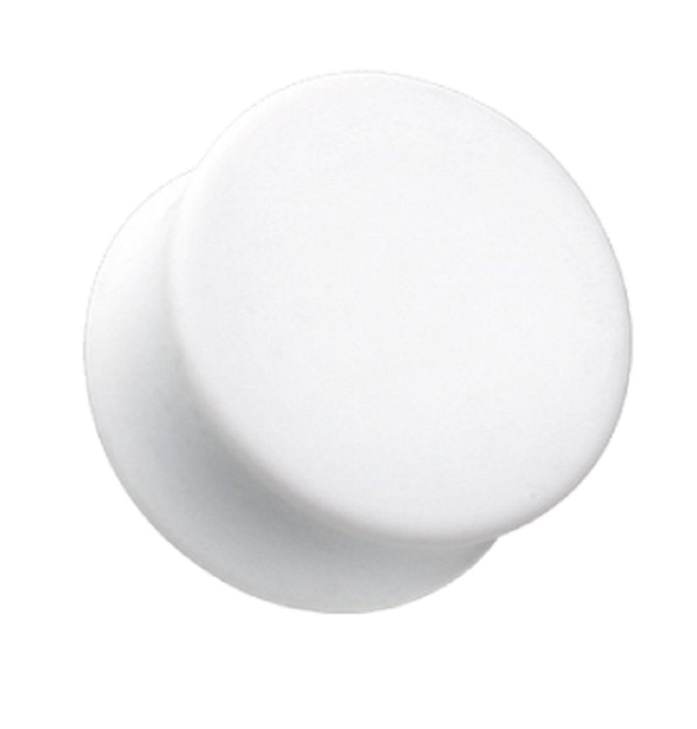 Freedom Fashion Soft Touch Silicone Coated Solid Double Flared Ear Gauge Plug (Sold by Pair) (00 GA, White)