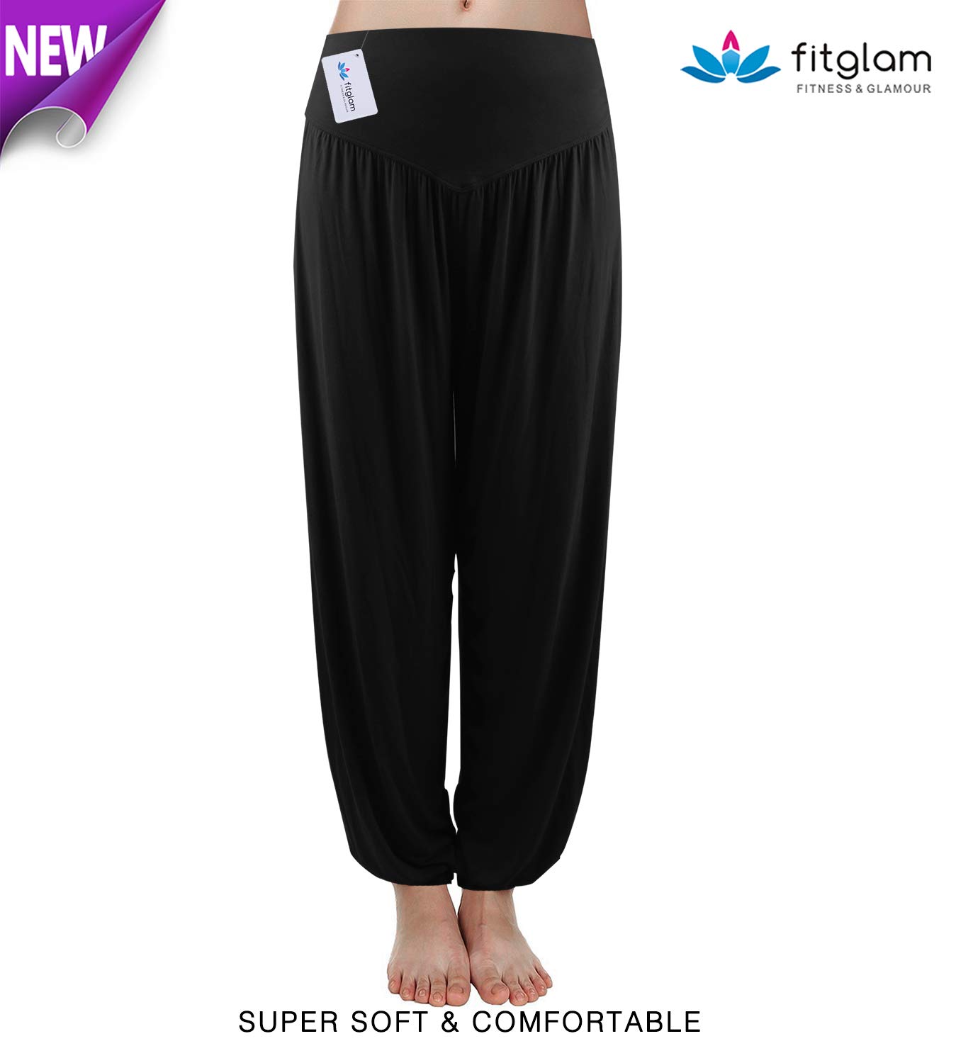 fitglam Women's Harem Pants Yoga Hippie Boho Beach Pants Summer Baggy Joggers Plus Size Royal Blue