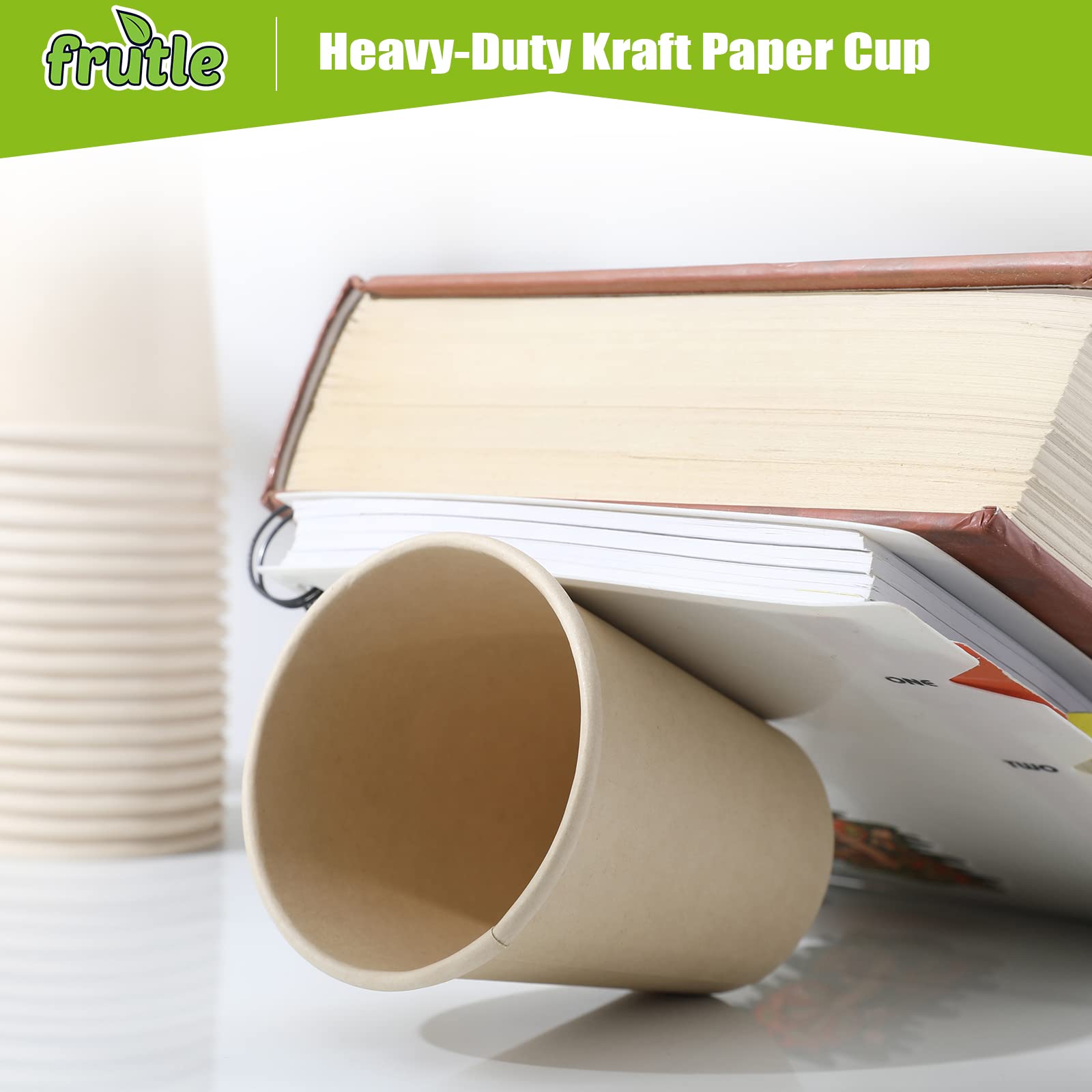 FRUTLE Paper Cups 12 OZ Coffe Cups-Paper Cups for Hot Beverages-Disposable Coffee Paper Cups -Unbleached Hot Cups-Everyday Use Parties Commercial Settings 160Pack