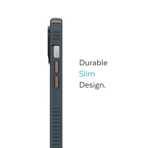 Speck iPhone 14 Pro Case - Drop Protection, Scratch Resistant, Dual Layer Slim Phone Case for 6.1 Inch iPhones 14 Pro - Built for MagSafe - Presidio2 Grip - Charcoal/Cool Bronze/White