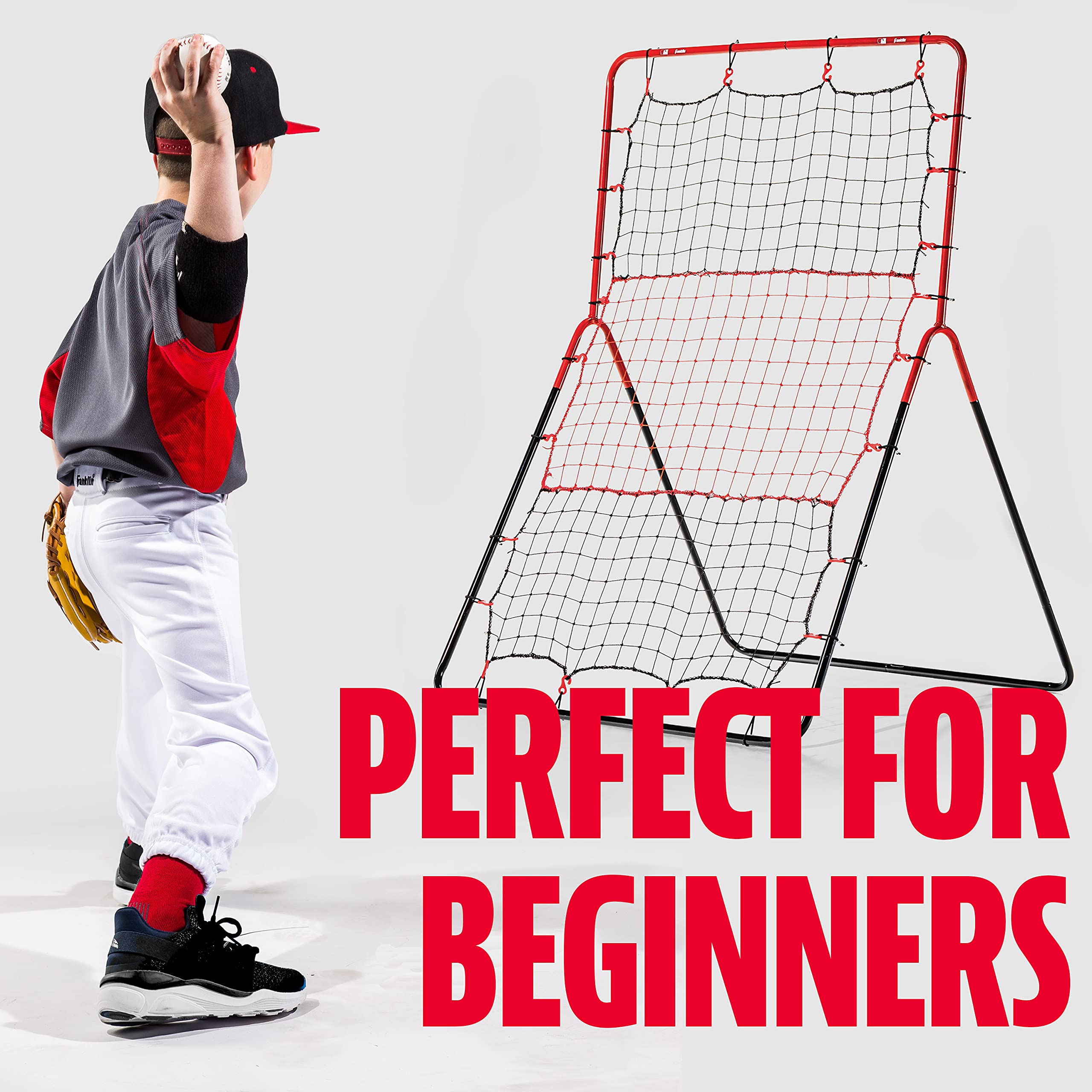 Franklin Sports Baseball Rebounder Net - 3-Way Baseball + Softball Pitchback Net + Fielding Trainer - Bounce Back Net for Fielding + Throwing Practice