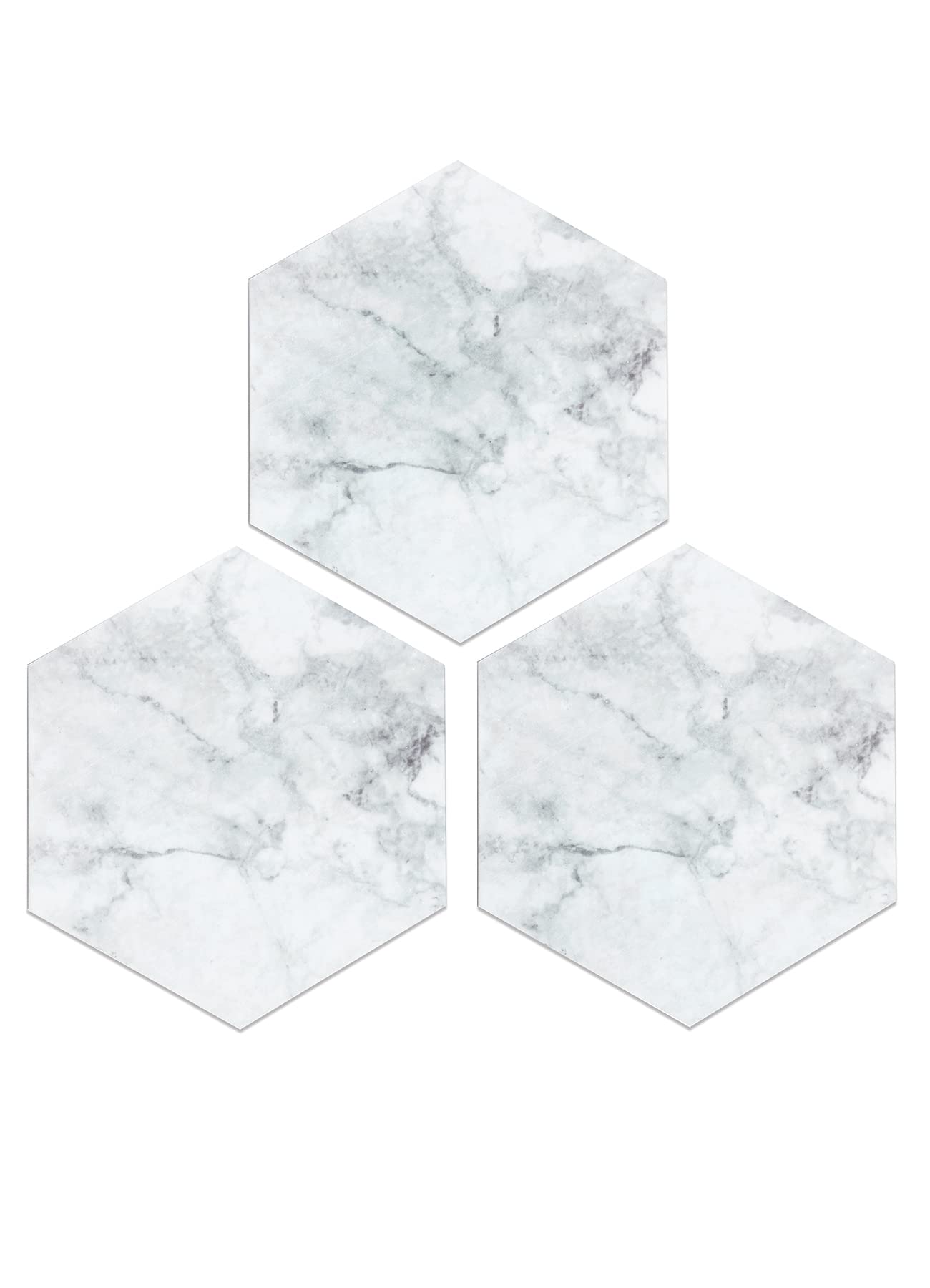 FloorPops 9" x 10.4" Milena Peel & Stick Hexagon Vinyl Floor Tiles (10 Tiles), (4.5 sqft/Carton), Gray