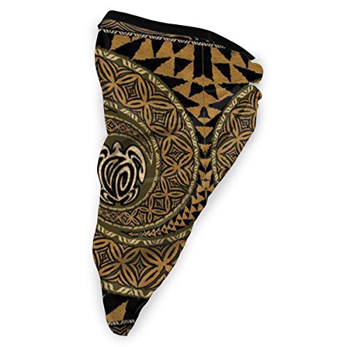 Hawaiian Tapa Honu Turtle Pattern Face Mask- Multifunctional Seamless Microfiber UV Protection Face Neck Shields Headwear for Men&Women Motorcycle Hiking Cycling Ski Snowboard