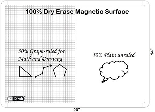 Fun Express EZDesk Magnetic Dry Erase Lap Desk with Graph Ruling, Tablet Dock and Accessories