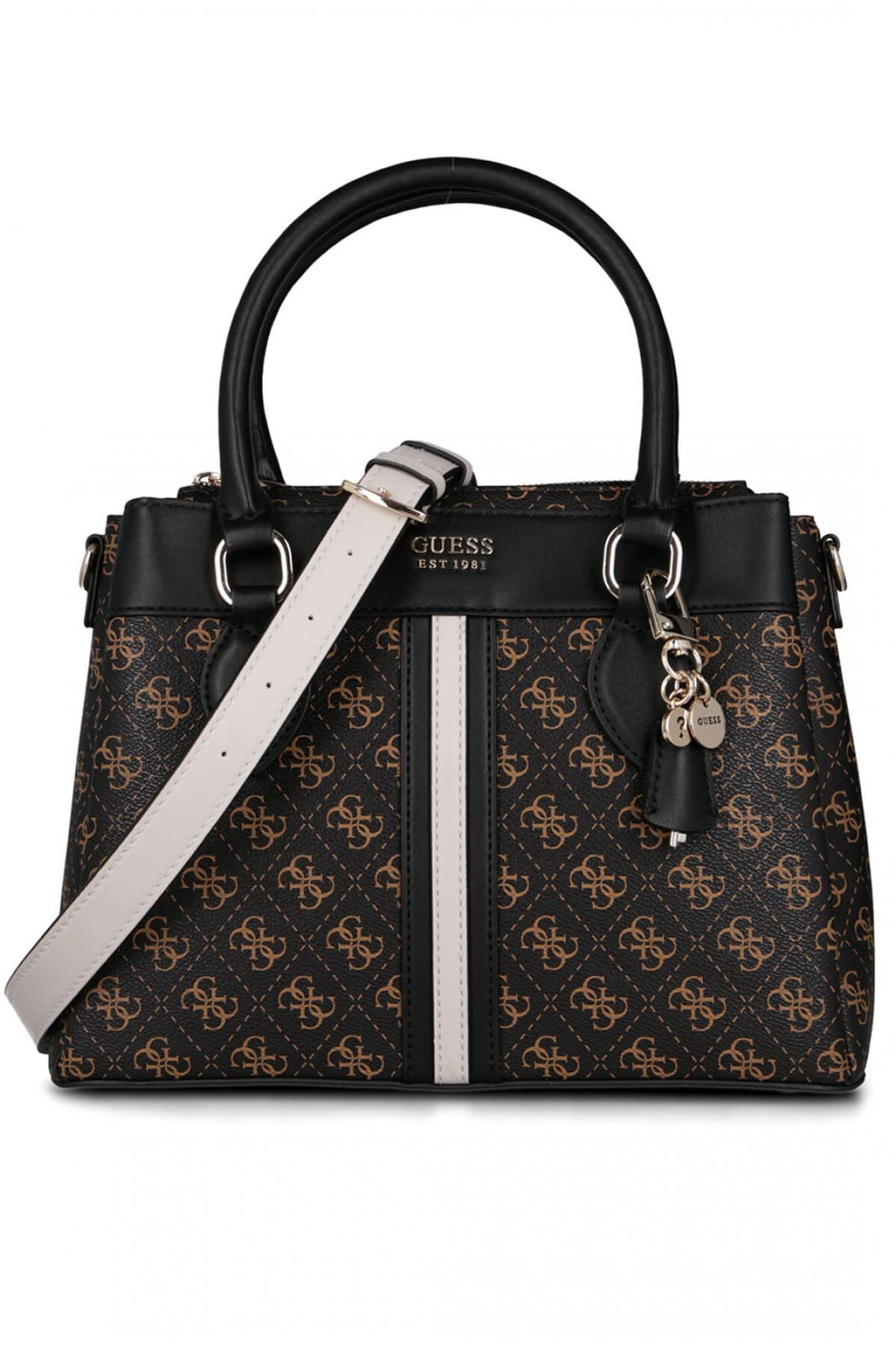 GUESS womens Kasinta 3 Compartment Satchel, Brown Multi, one size US
