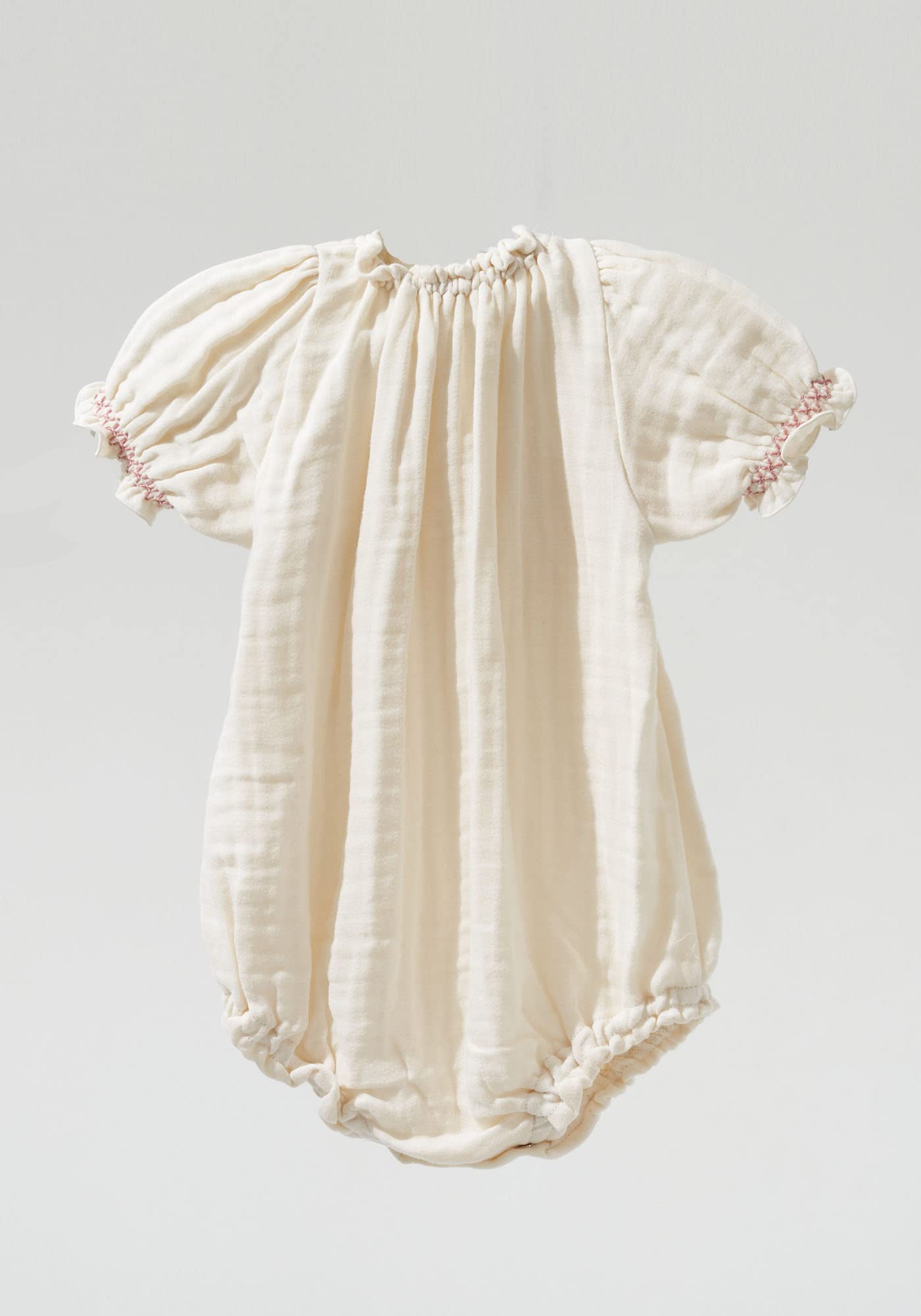 NOTHING FITS BUT Baby Classic Cotton Modal Muslin Junmi Onesie (Cream, 3-6 Months)