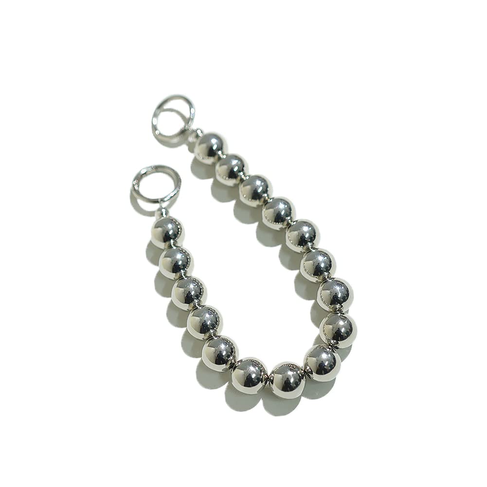 Handbag Chain Accessories with Metal Buckles, Bag Charm Chain for Women Purses Supplies,Pearl Beads Chain for Shoulder Bag (Silver Beads)
