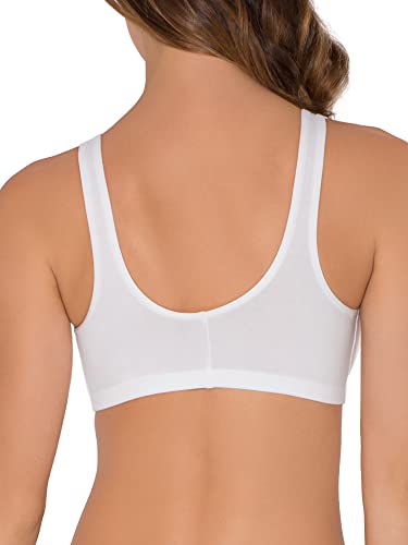 Fruit of the Loom womens Front Close Builtup 3-pack (One Set Pads) Sports Bra, Black/White/Heather Grey 3-pack, 42 US
