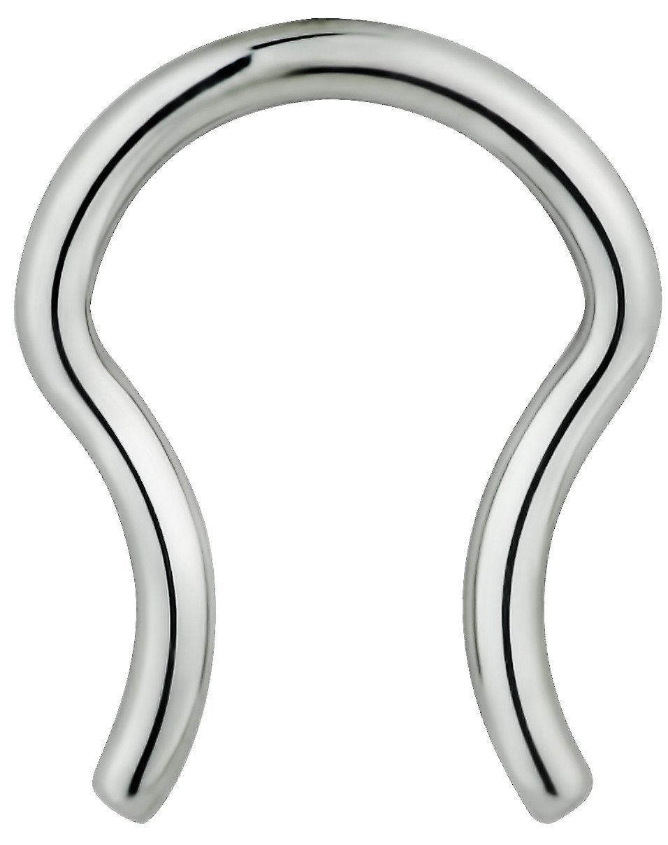 Forbidden Body Jewelry 14g Surgical Steel U-Shaped Flared Ends Septum Piercing Retainer