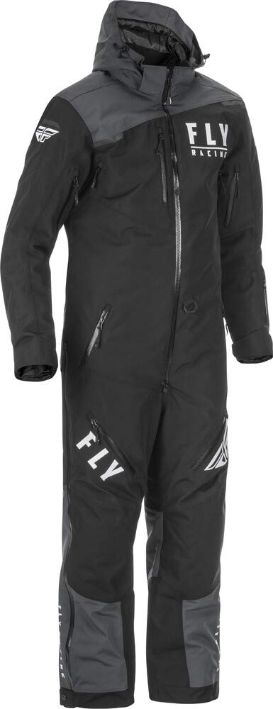 Fly Racing Cobalt Snowmobile Monosuit (Black/Grey (Insulated), Small)