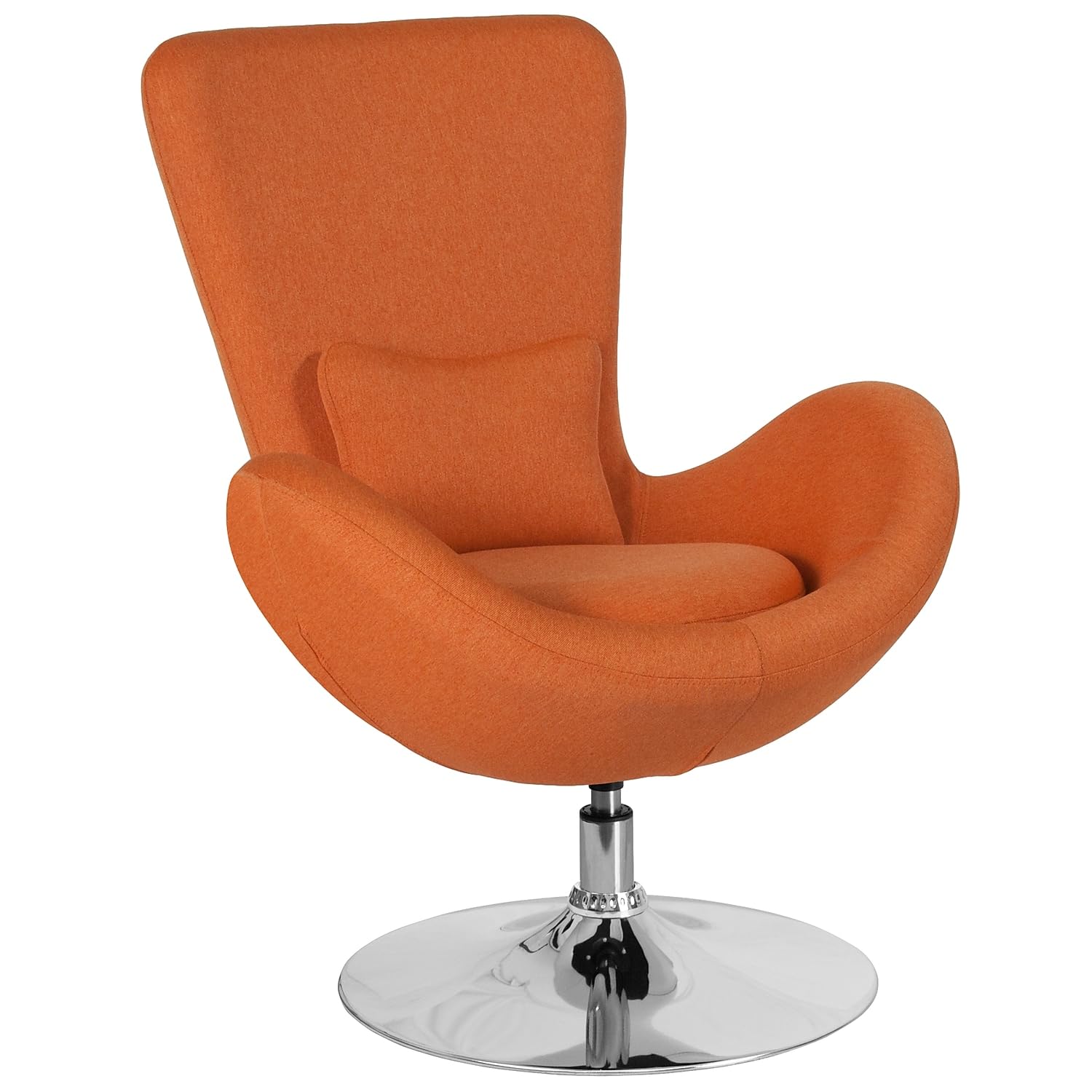 Flash Furniture Egg Series Orange Fabric Side Reception Chair