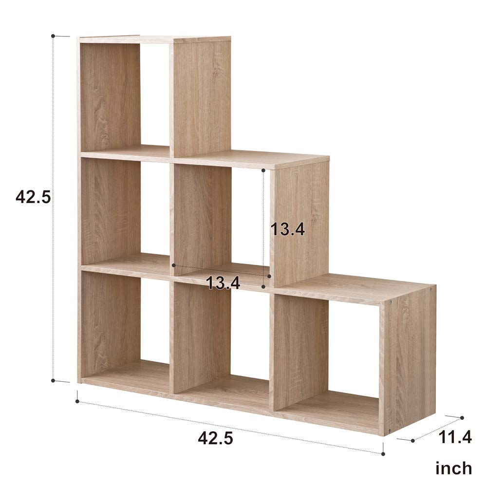 Frama Heavy Duty DIY 6 Cubes Organizer Storage Shelf Premium Laminated Ultra Thick Particle Board Closet Cabinet Bookshelf, Sonoma Oak
