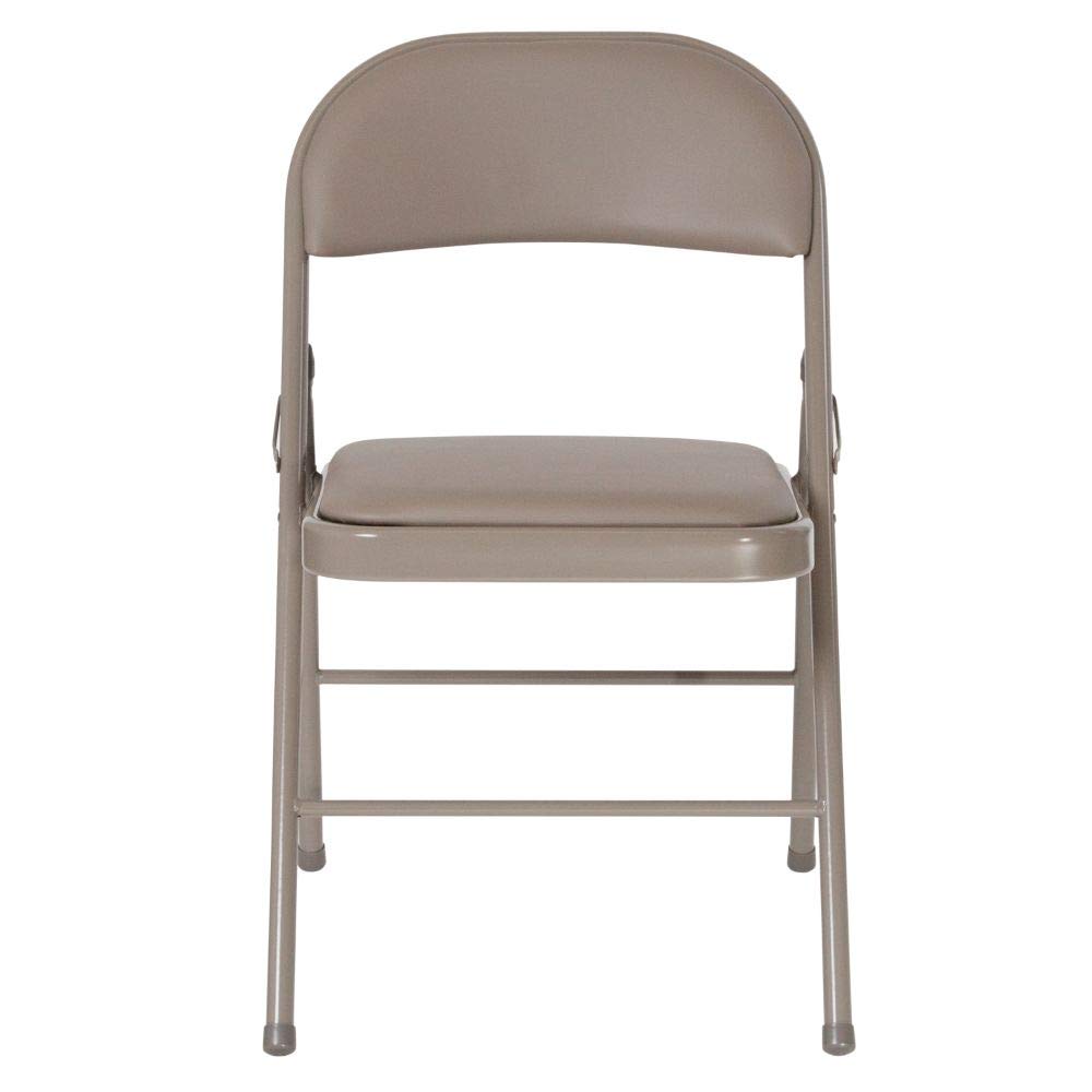 Flash Furniture 4 Pack HERCULES Series Double Braced Gray Vinyl Folding Chair