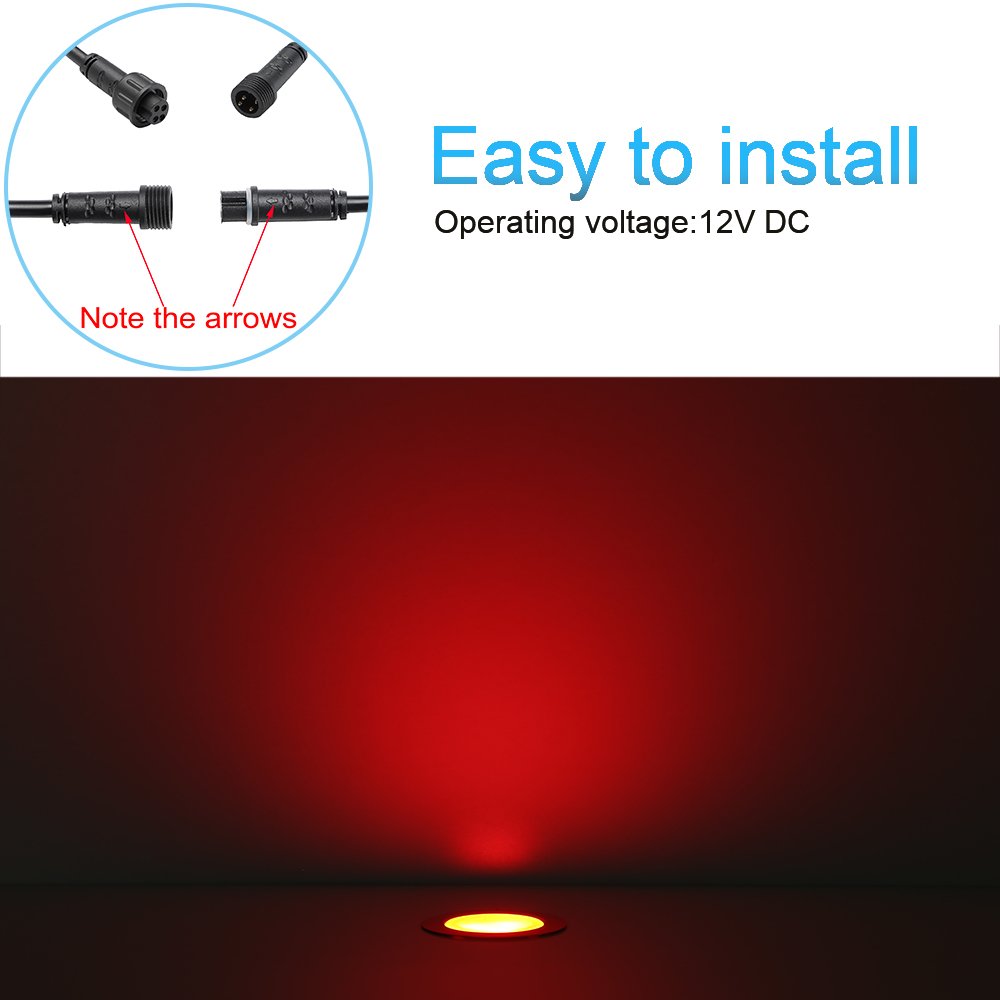 FVTLED WiFi Deck Lights Kit, 50pcs Low Voltage LED Step Lights Φ1.22 Waterproof Outdoor Recessed Stair LED Lights Work with Echo Alexa Google Home, RGB