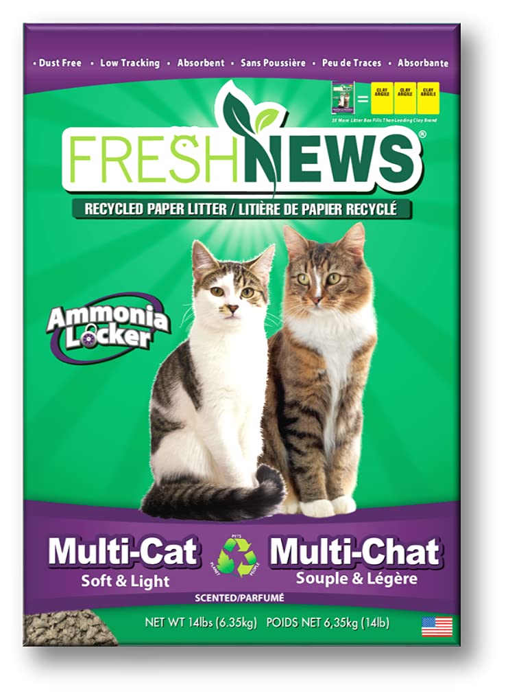 Fresh News Recycled Paper Crumble Multi-Cat Litter 14 Pounds