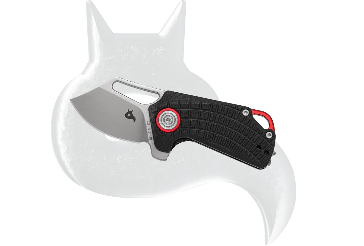 Fox BLACK Knives Puck Liner Lock BF-761B Black G10 and D2 Steel Pocket Knife