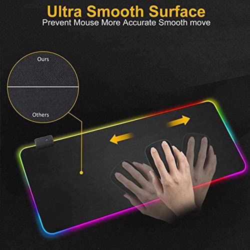 Mouse Pads RGB Mouse Pad Anime Hololive Kawaii Nakiri Ayame Gaming Desk Led Mousepad Glow Colored Light Gamer Gaming Pc MAT 1000x500x4MM