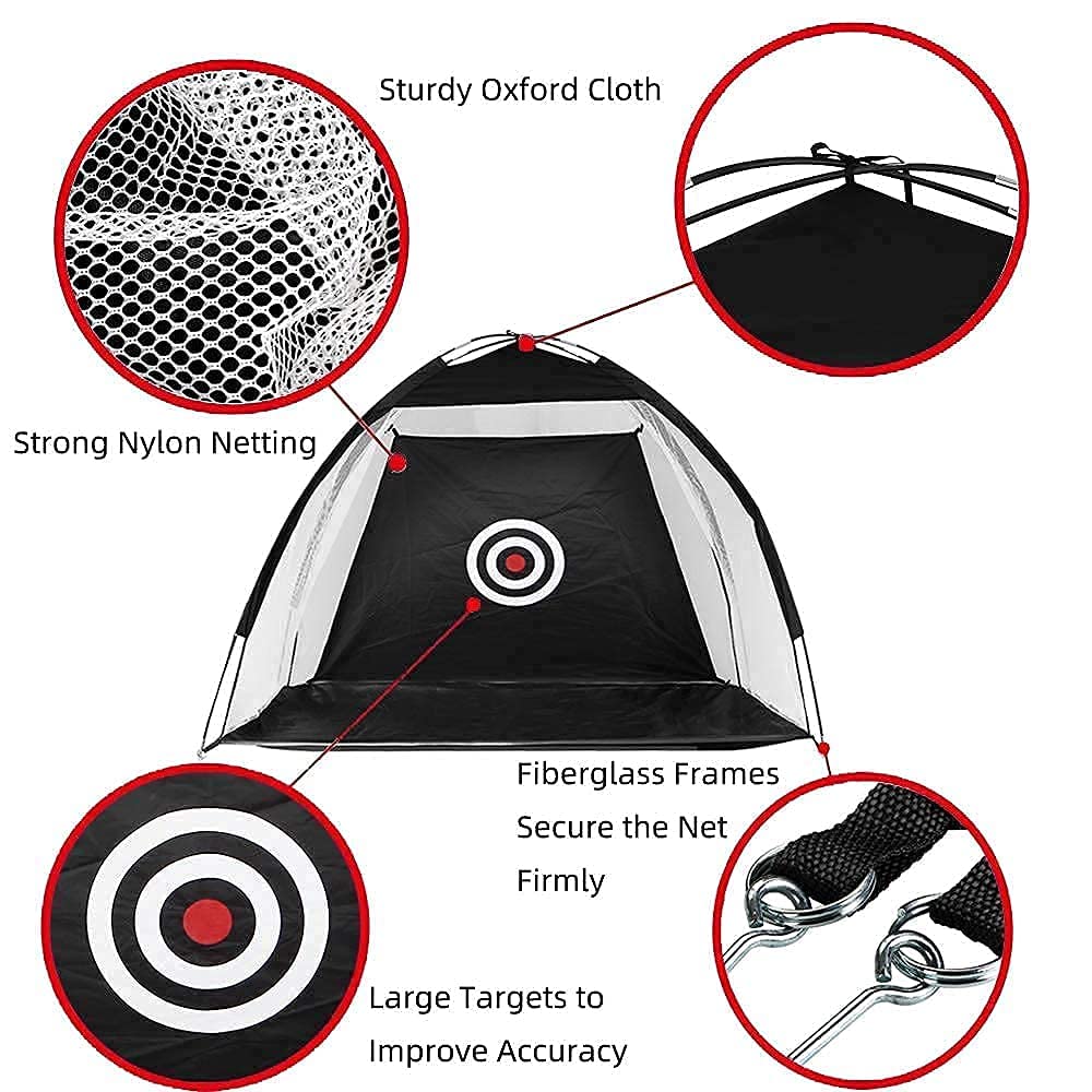 Golf Net, Golf Hitting Nets Training Aids Golf Practice Nets for Backyard Driving Range, Golf Chipping Net with Target Carry Bag for Indoor Outdoor Sports