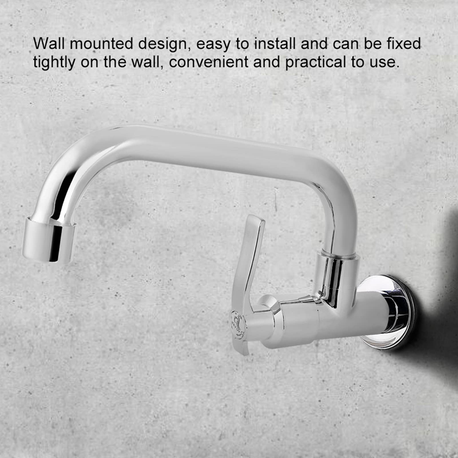 G1/2in Wall Mounted Single Cold Water Tap, Kitchen Tap Sink Water Faucet for Home Kitchen Use(LQ-3092 25cm)