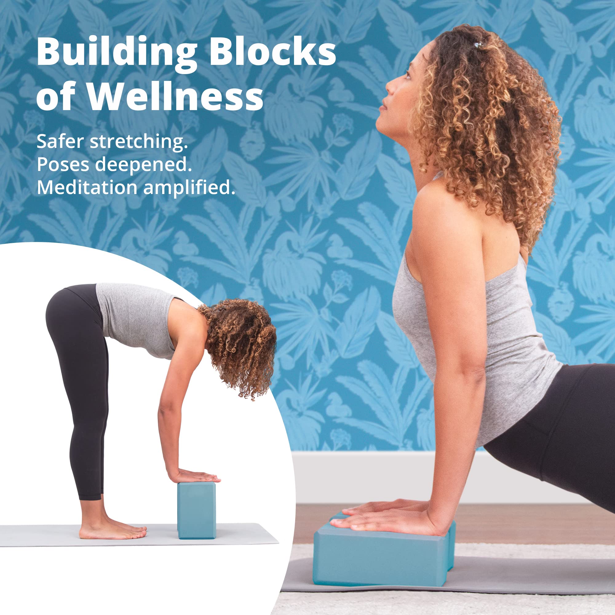 Greater Goods Premium Yoga Blocks for Yoga, Pilates, or Meditation, Deep Sky Blue, (Pack of 2)