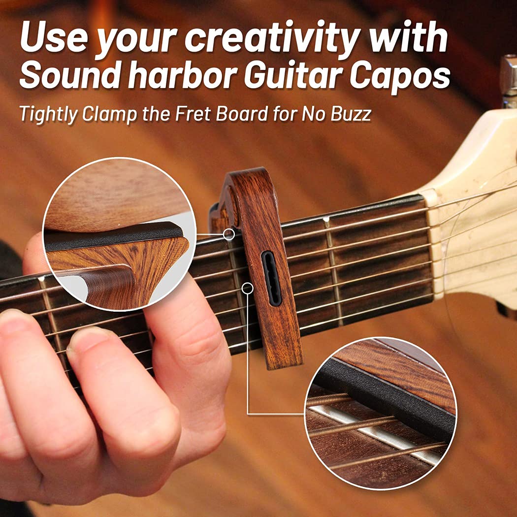 Guitar Capo, with Pick Holder Capo and Pick for Acoustic Electric Guitar,Ukulele