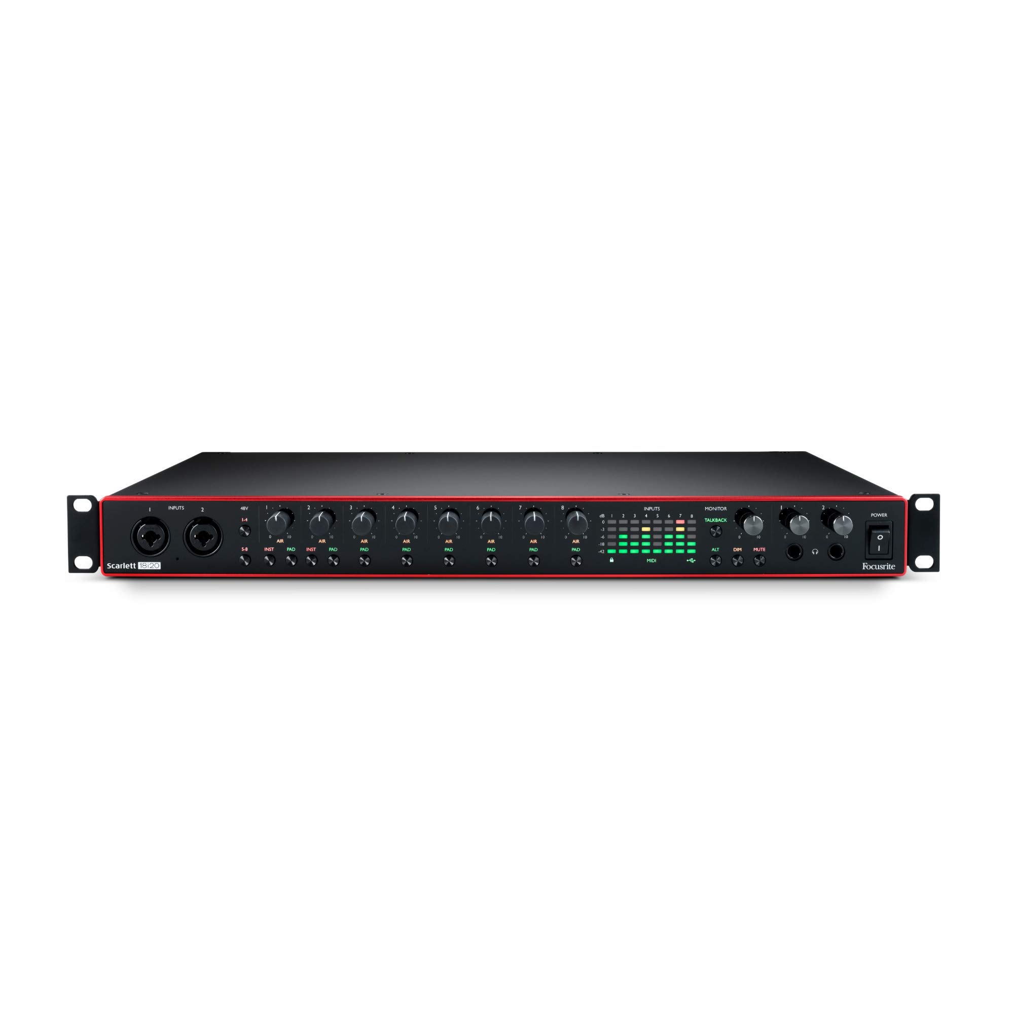 Focusrite Scarlett 18i20 3rd Gen 18x20 USB Audio Interface Bundle with XLR 25 Feet Cables (4-Pack) and 1/4-Inch TRS Cables (4-Pack) (9 Items)