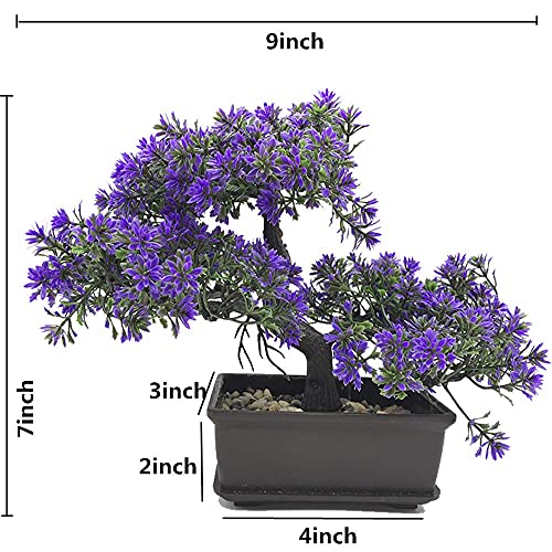 Fycooler Artificial Bonsai Tree-Fake Plant in Pot Artificial Plants,Faux Bonsai Japanese Pine Bonsai Artificial Plants for Home Decor Indoor,Office/Windowsill/Yard,Desktop Display, Zen Garden Décor