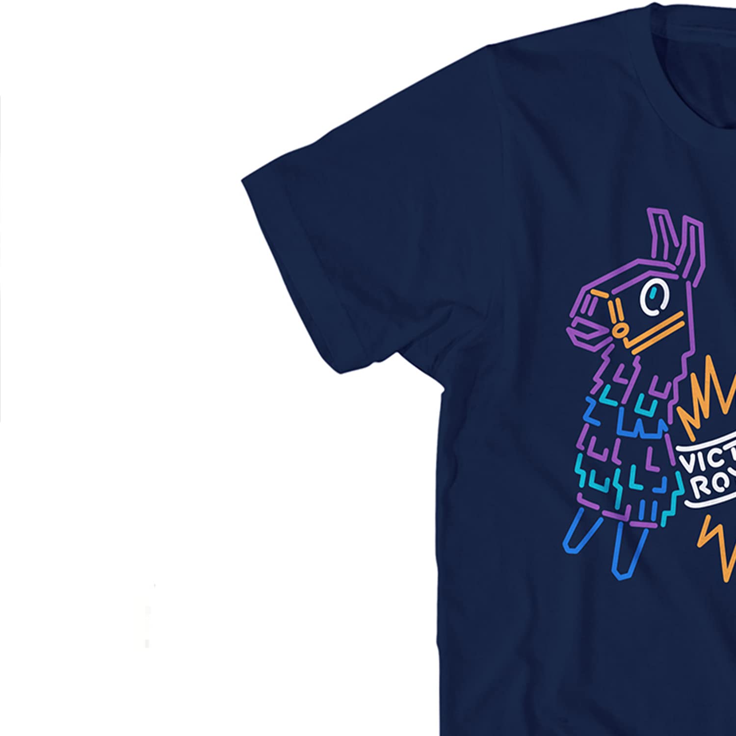 FORTNITE Boys Video Game Shirt - Squad Up, Llamas, Cuddle Team, Durr Burger, Guaco's Tacos T-Shirt (Navy Llama, Large)