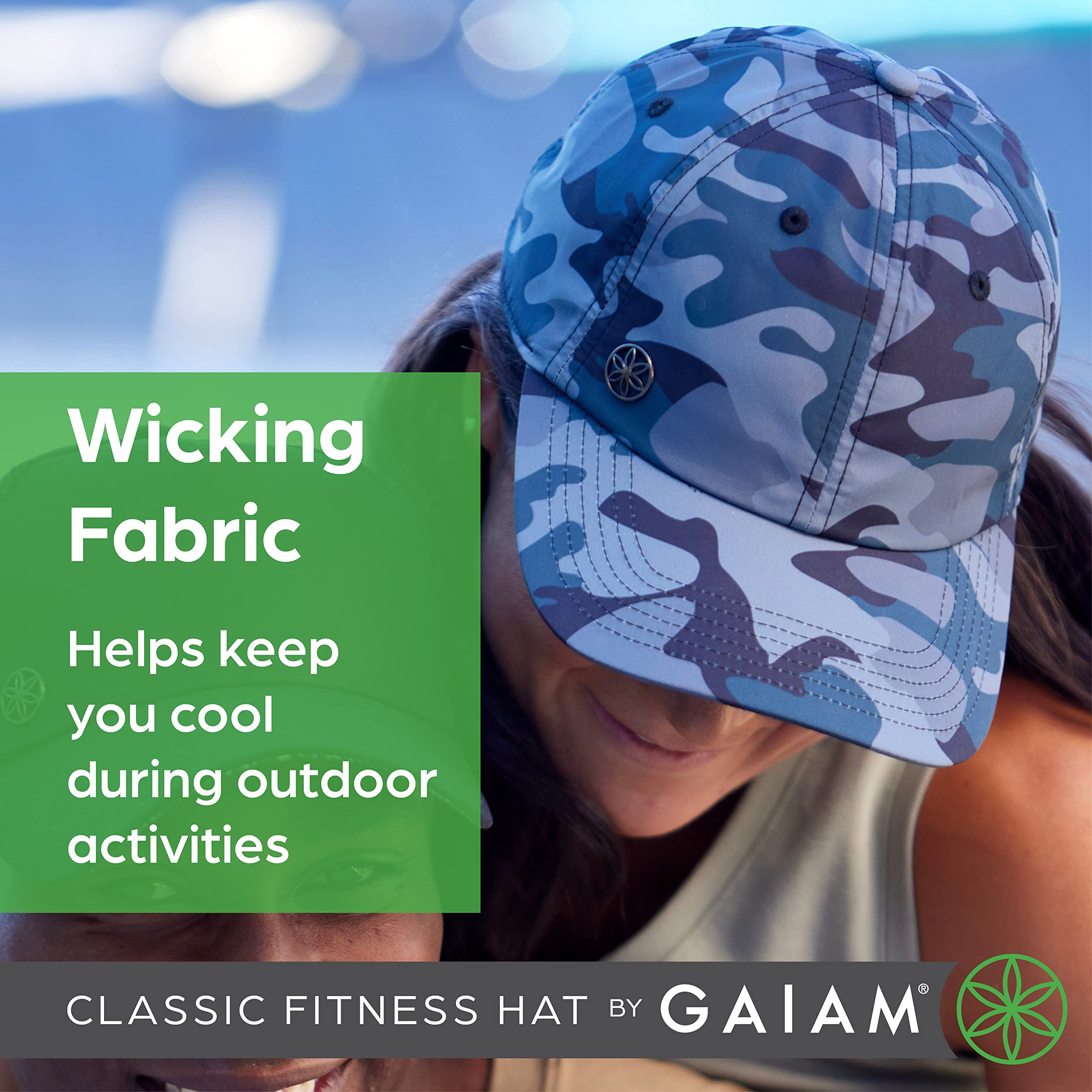 Gaiam Women's Running Hat - Classic Fitness White Sun Cap, Trendy Runners' Hat with Ponytail Hole, Quick-Dry & Moisture-Wicking Sweatband, Cooling Girls' Baseball Cap for Summer - White