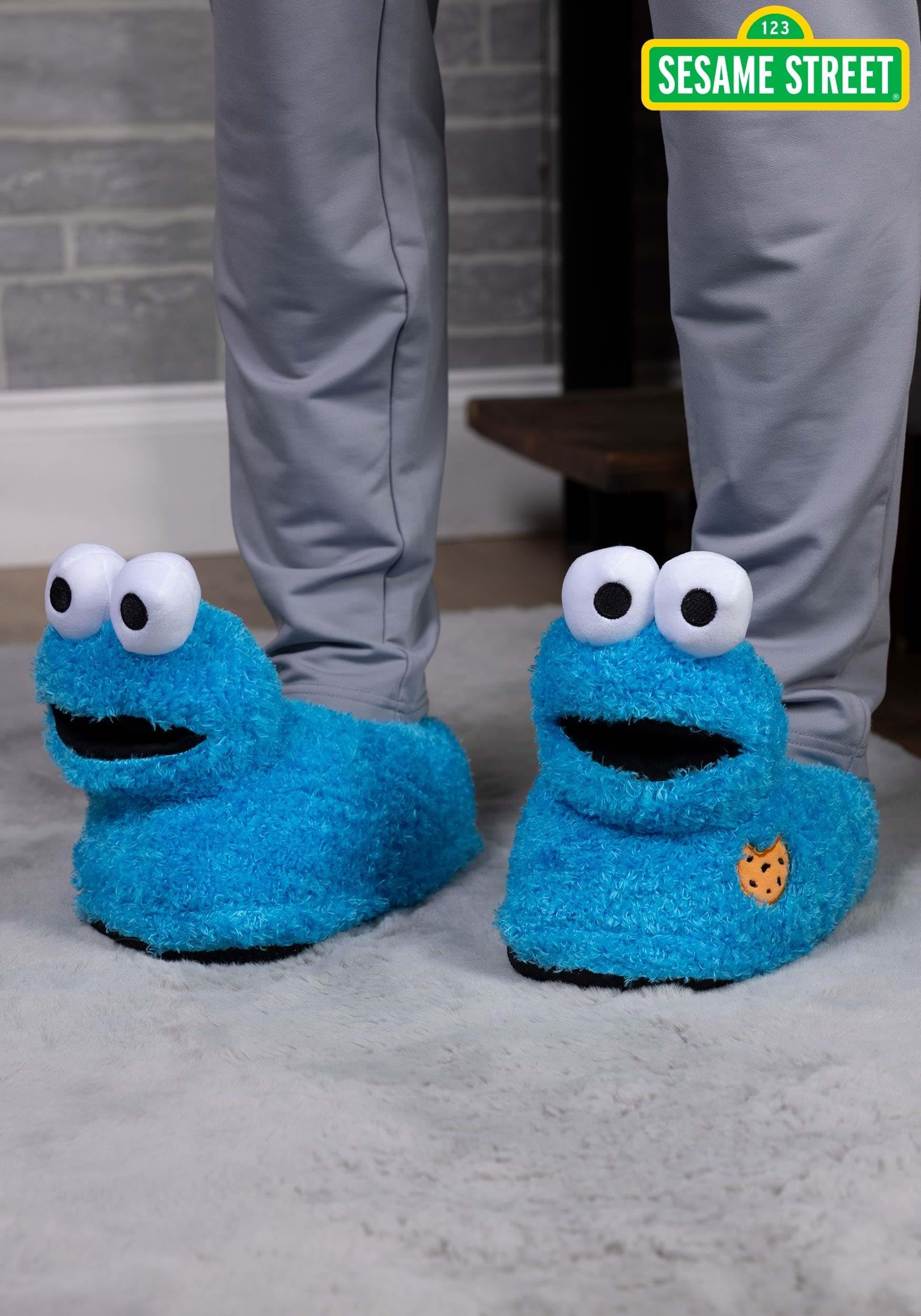 FUN.COM Cookie Monster Plush Slippers Large/X-Large