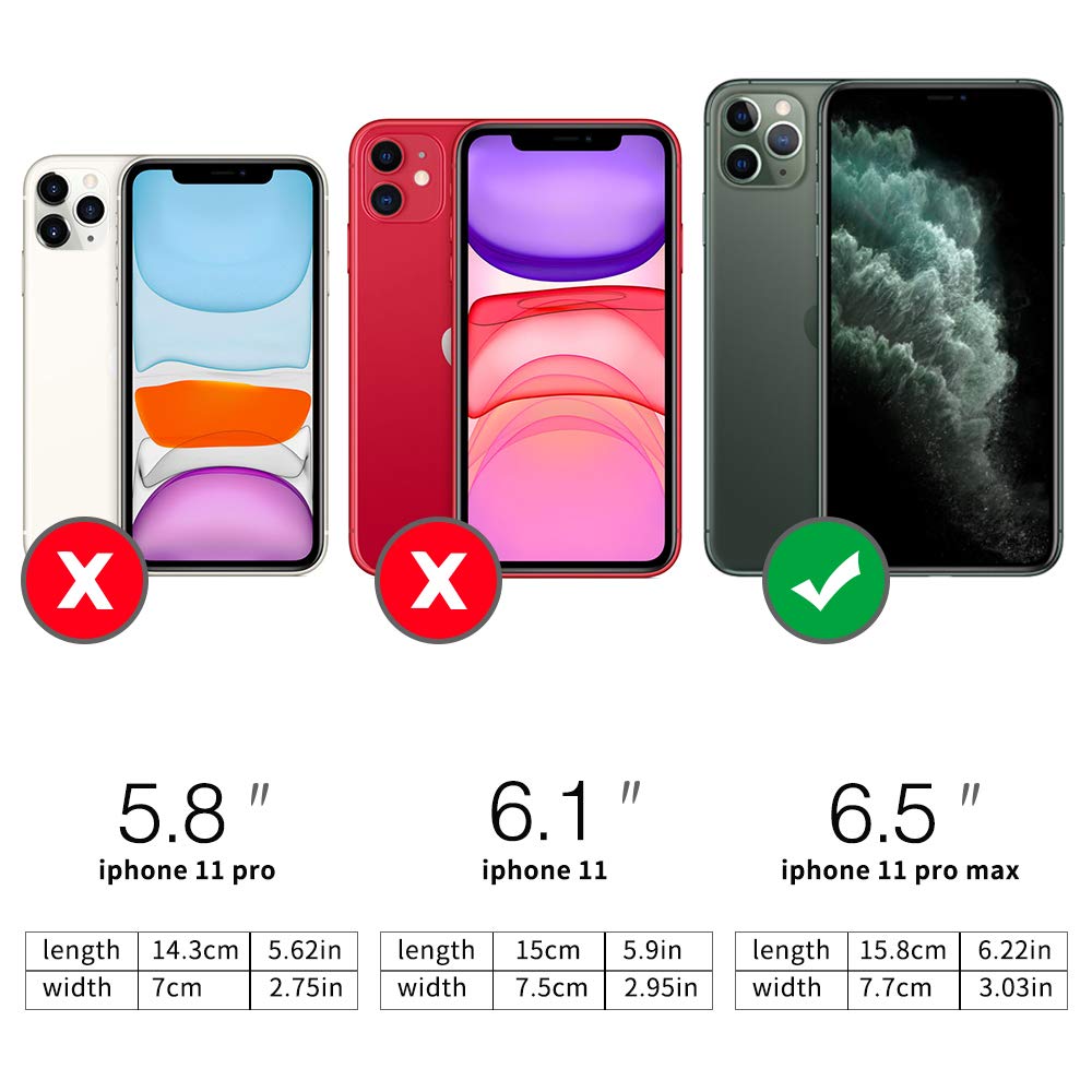 FYY Case for iPhone 11 Pro Max 6.5", [Kickstand Feature] Luxury PU Leather Wallet Case Flip Folio Cover with [Card Slots] and [Note Pockets] for Apple iPhone 11 Pro Max 6.5 inch Rose Gold