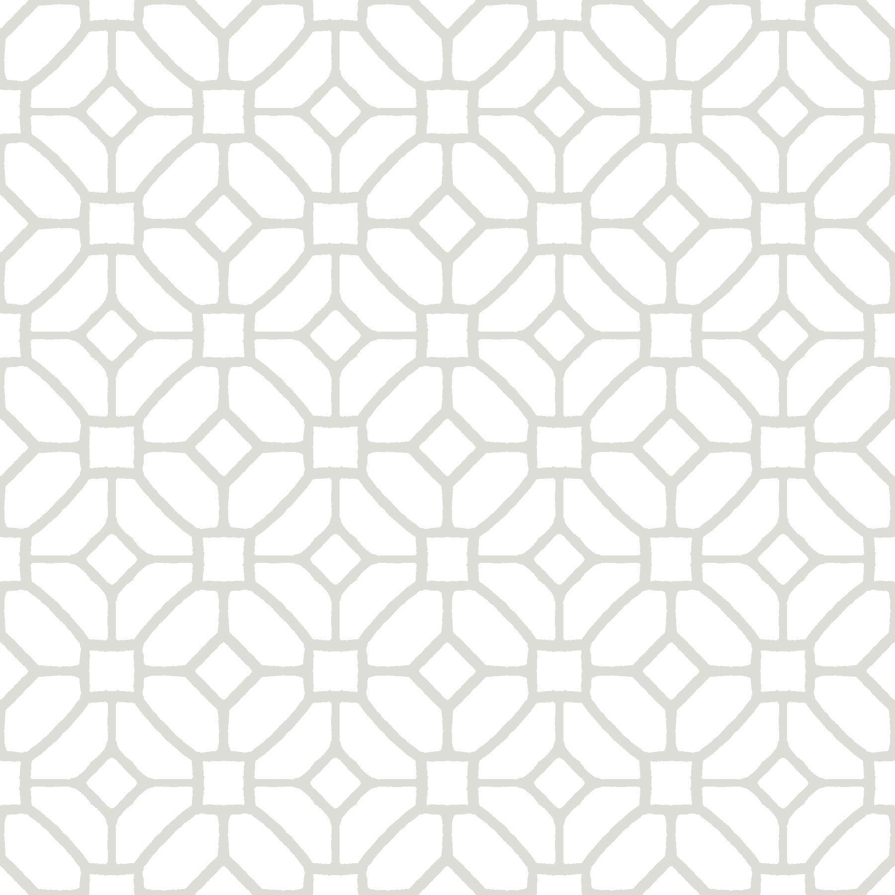 FloorPops FP2946 Lattice Peel Stick Floor Tiles, White & Off-White