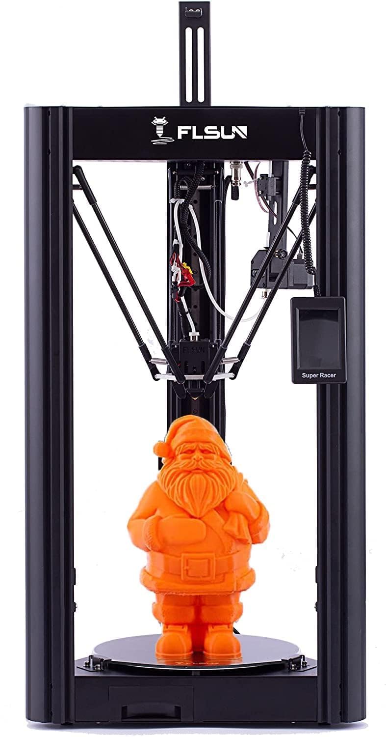 FLSUN Super Racer - 200 mm/s fast 3D printer, 2800 + mm/s², FDM Delta 3D printer with self-leveling resume 1.75 PLA DIY 3D printers print size Φ260 x 330 mm. (SR)