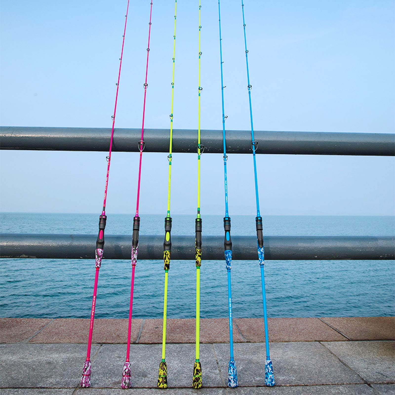 GOOFISH® Blue 6'6"(195cm) Saltwater Slow Pitch Jigging Rod PE3-6 Jig 150-500g-Casting Right Spiral Wrap