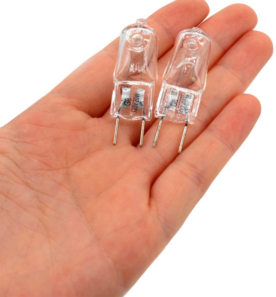 G8 Bulb, 10PCS G8 Halogen Bulb 20W 120V, G8 Base Bi-Pin Xenon Light Bulbs JCD Type, Warm White with Long Lasting Lifetime,G8 Halogen Light Bulbs Dimmable, G8 120V 20W for Under Cabinet Puck Lights