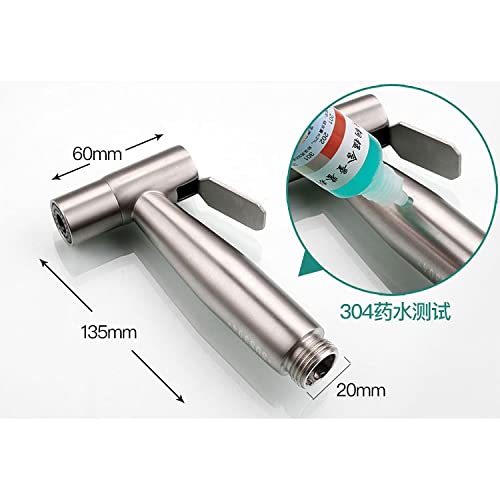 FZZDP Brushed Douche Kit Hand Held Bidet Sprayer Stainless Steel Toilet Faucet Valve Set Shower Head