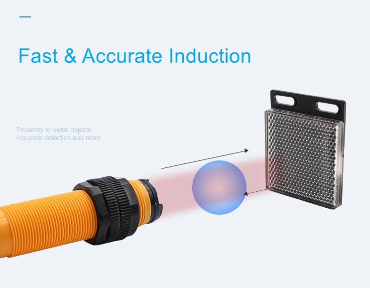 Fielect Photoelectric Sensors Diffuse Reflection Photoelectric Sensor Switch 300MA Detection Distance 30cm 3 Wires E3F-DS30C4 1pcs