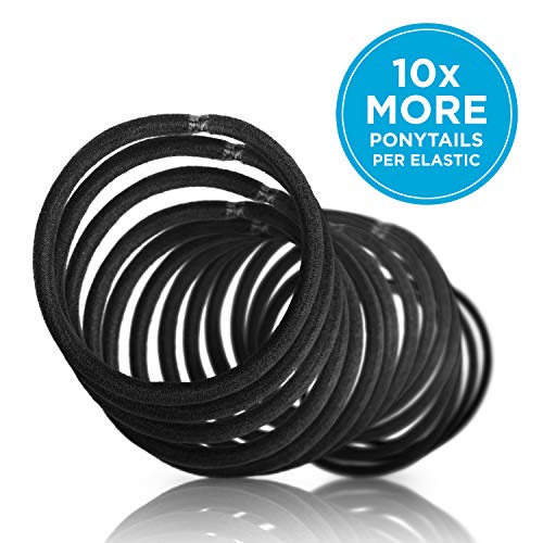 Goody Hair Women's Braided Hair Elastics Black 4mm for Medium Hair, 32 Count (Pack of 1)