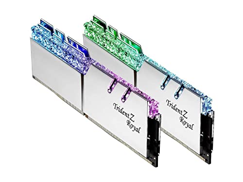 G.SKILL Trident Z Royal Series (Intel XMP) DDR4 RAM 32GB (2x16GB) 4000MT/s CL18-22-22-42 1.40V Desktop Computer Memory UDIMM - Silver (F4-4000C18D-32GTRS)